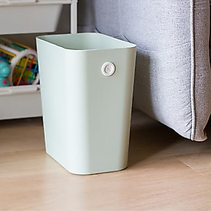XAJH Small Plastic Trash Can with Fixed Hole, Light Green, 1.8 Gallon Capacity, 10.2"x9.7"x6"LWH