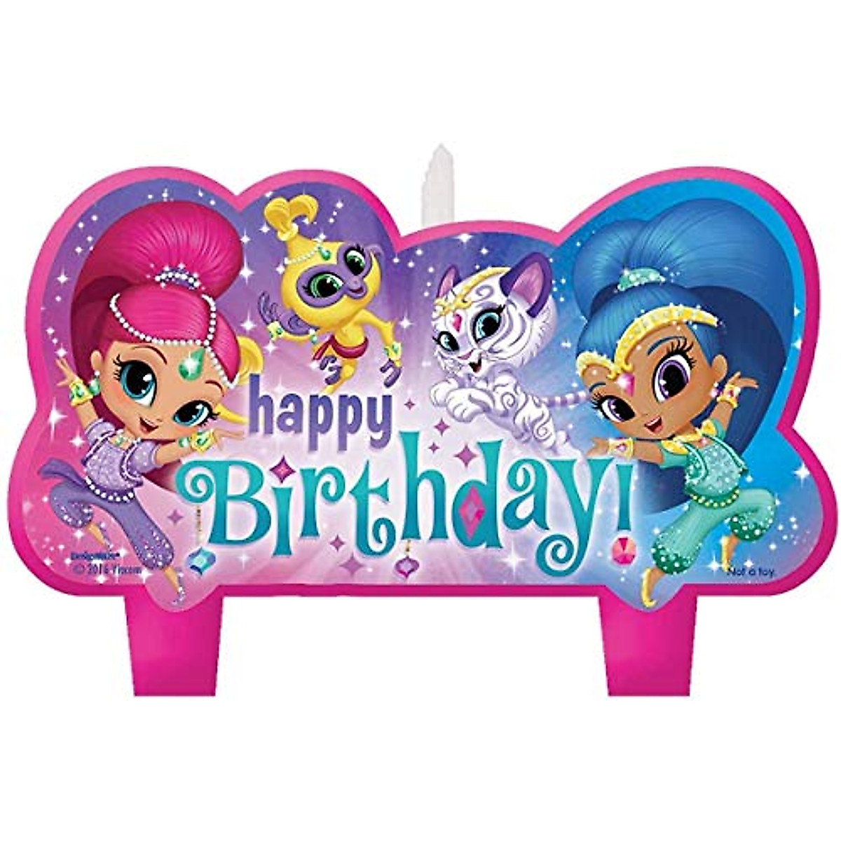 Amscan Shimmer and Shine Happy Birthday Candle Sets (4 ct) One Size, Multicolor 170332