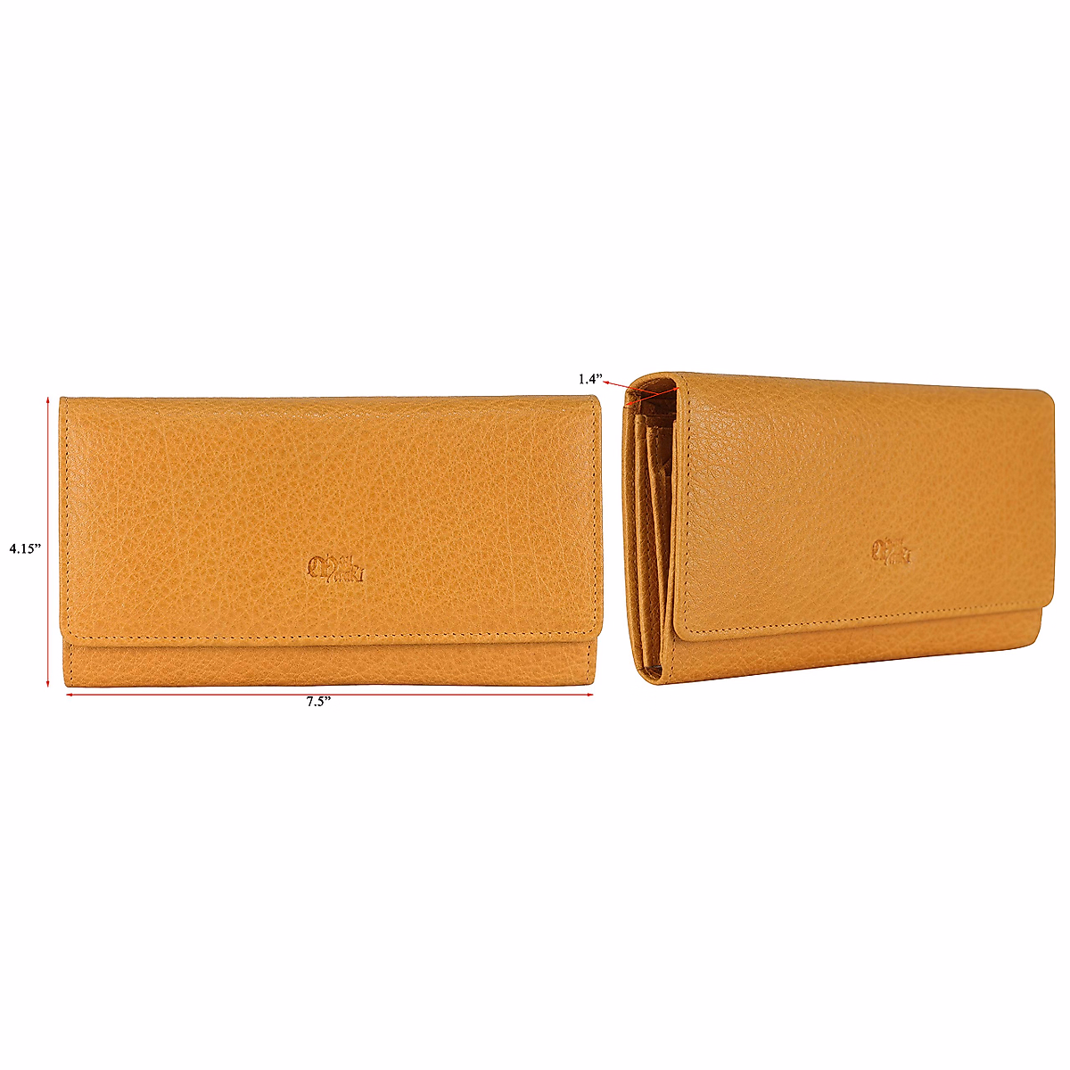 Mou Meraki Women RFID Blocking Real Leather Bifold Wallets For Women-Shield Against Identity Theft (LIGHT YELLOW)
