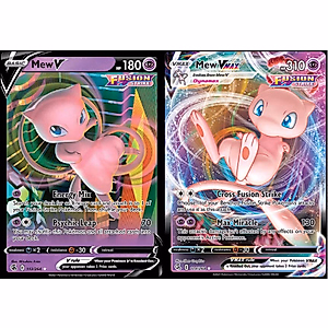Mew V & Vmax Card Set - Fusion Strike 113/264 & 114/264 - Pokemon Ultra Rare Card Lot
