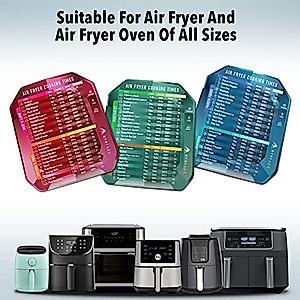 Air Fryer Cheat Sheet Magnets Cooking Guide, Air Fryer Magnetic Cheat Sheet Set Cooking Times Chart - Instant Vortex Air Fryer Accessories Oven Cooking Pot Temp Cookbooks (RGB)