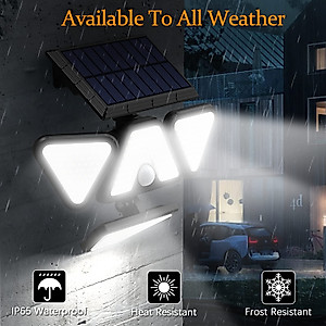 Luposwiten Solar Outdoor Lights, 4 Heads Motion Sensor Outdoor Lights IP65 Waterproof Solar Flood Lights Outdoor 302 LED Outdoor Solar Lights for Yard, Garage, Garden, Patio, Front Door (2 Packs)