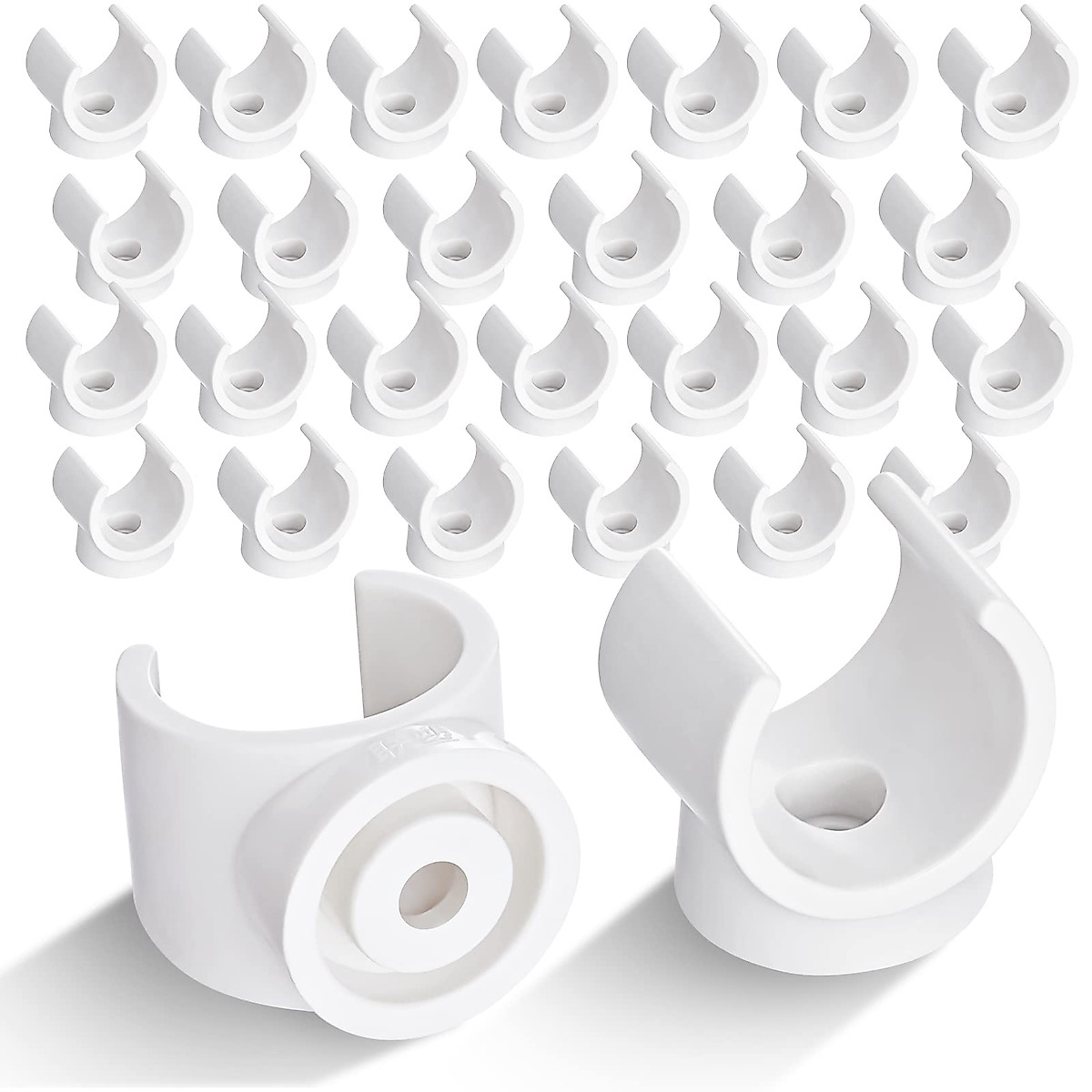 3/4 Inch PEX Clips Pipe Clamps Plastic Clamps 20 mm U Hook PEX Clamps Water Pipe Supports Plastic Socket to Fix Corresponding Pipes (50 Pieces)