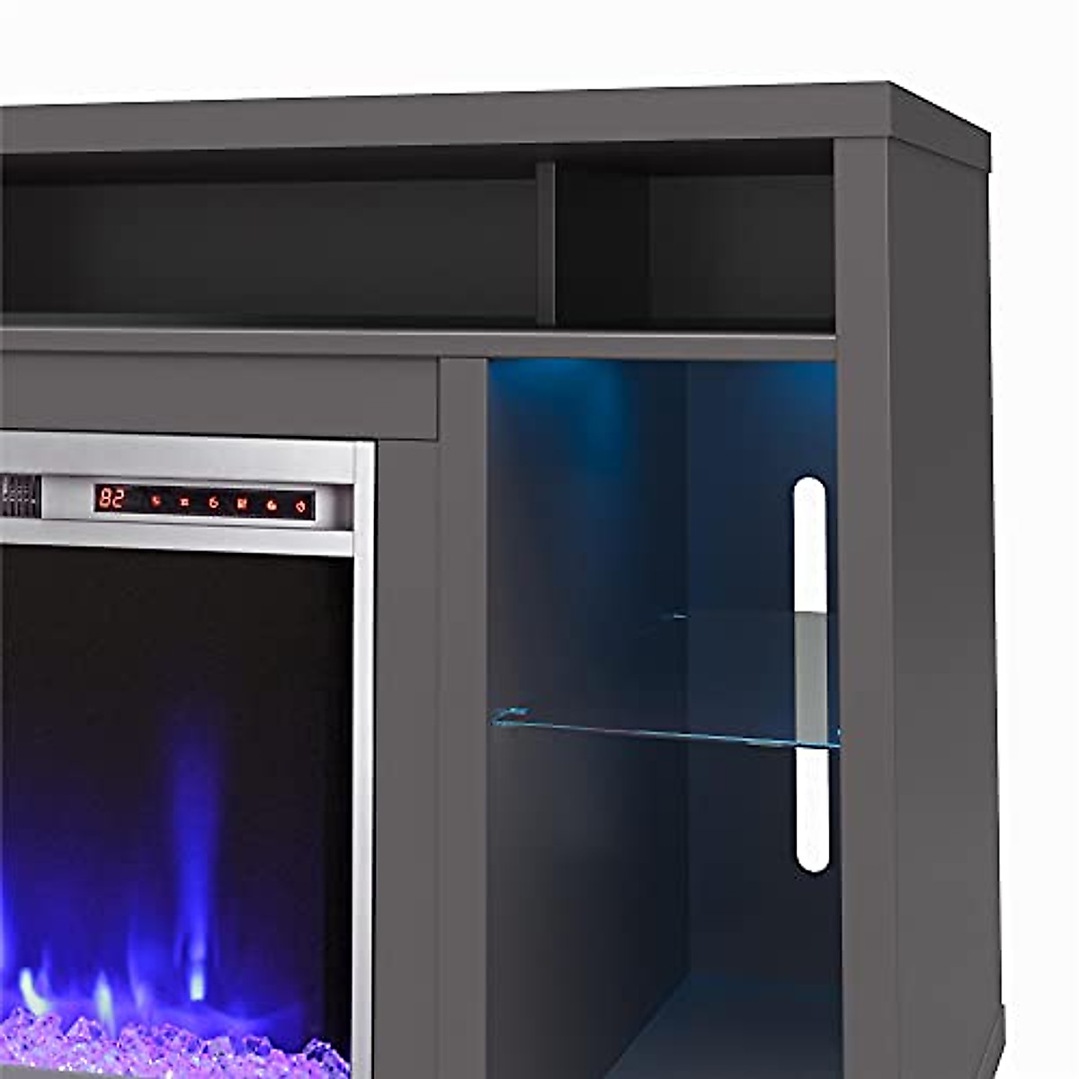 Ameriwood Home Lumina Fireplace TV Stand for TVs up to 48", Graphite Gray