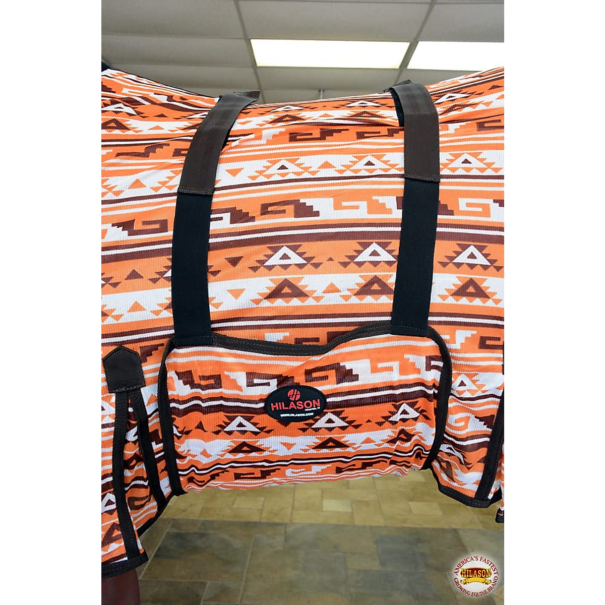 HILASON 72 Inches Horse Fly Sheet Ultra Violet Rays Protect Mesh Bug Mosquito Summer Spring Detachable Neck | Fly Sheet | Horse Turnout Sheet | Fly Sheet for Horses | Bug and Mosquito Protection | Fly