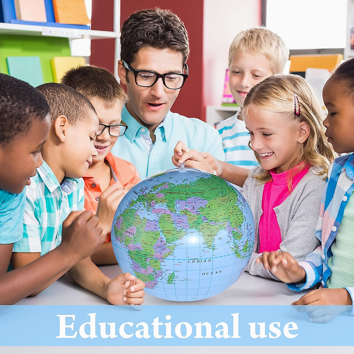 Sotiff 24 Pack 16 Inches Inflatable World Globe Beach Balls Blow up Earth Beach Ball Large Pool Toys for Party Birthday Party Favor Luau Decorations