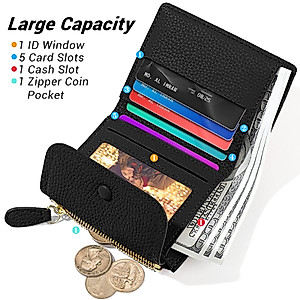 YINHEXI Wallet for Women, Womens Wallet Card Holder, Small Bifold RFID Blocking Purse, Cute Small Leather Pocket Wallet for Women, Girls, Ladies Mini Short Purse