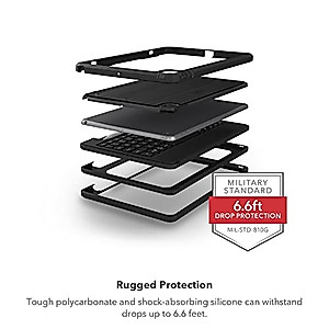 ZAGG Rugged Book Detachable Case and Magnetic-Hinged Keyboard for iPad Air 11" (M2) iPad 10.9" (air 4th gen) 11 inch (1st & 2nd Gen), Multi-Device Bluetooth Pairing, Backlit Keyboard, Durable, Black