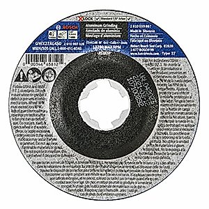 BOSCH GWX27AL450 4-1/2 In. x 1/4 In. X-LOCK Metal Grinding Abrasive Wheel 24 Grit Compatible with 7/8 In. Arbor Type 27 for Applications in Aluminum Grinding