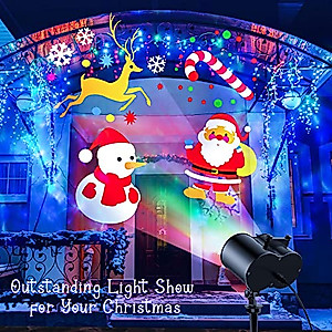 Holiday Projector Lights Outdoor, Holiday Lights with Remote, 30 HD Slideshows (3D Ocean Wave & Patterns) for Valentines Christmas Holiday Birthday Party Landscape Decorations