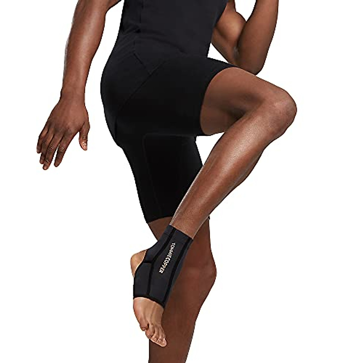 Tommie Copper Performance Compression Ankle Sleeve, Unisex, Men & Women, Breathable Extra Support Sleeve for Joint & Muscle Support - Black, Medium