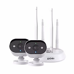 ZOSI 5MP Spotlight WiFi Home Security Camera Kit,2pack C308AH Wi-Fi HaLow Outdoor Cameras with Base Station,2-Way Audio,Night Vision,Weatherproof,Cloud Storage,Smart Light&Sound Alarm,Work with Alexa