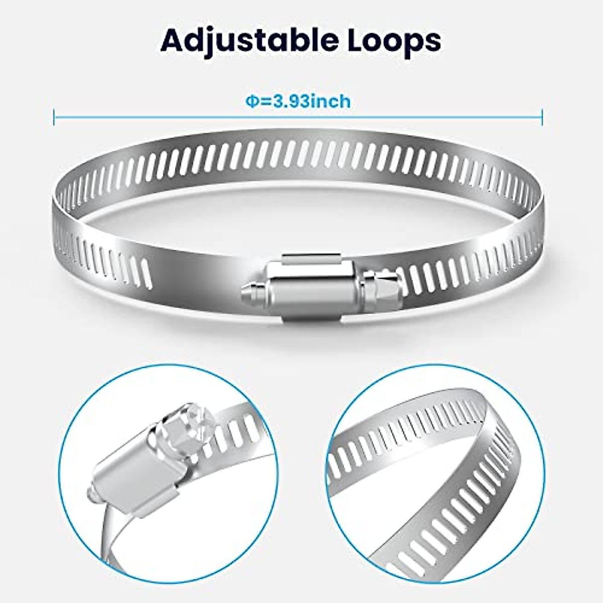 OOKOO Universal Vertical Pole Mount Bracket with 2 Loops, Solid Metal ...