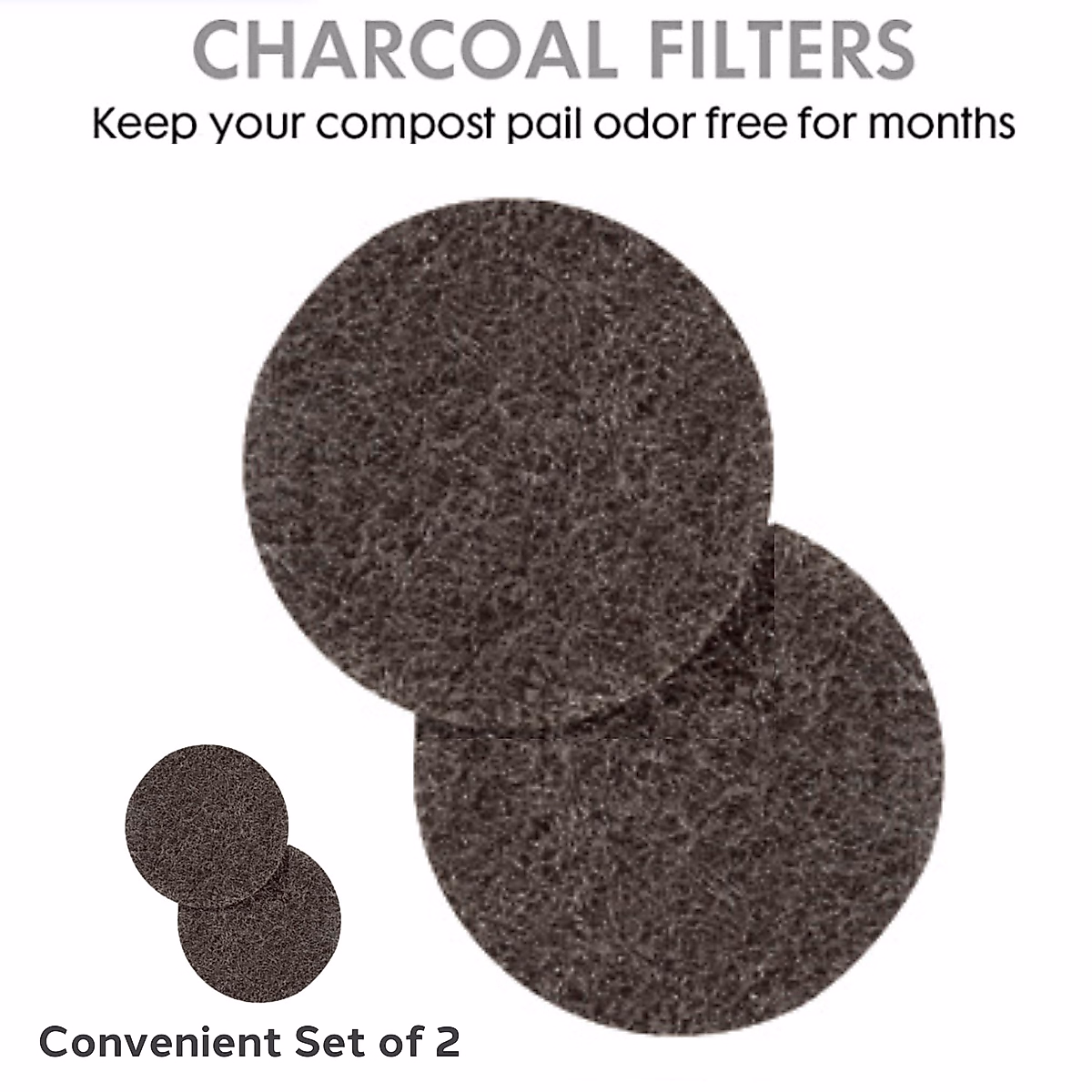 OGGI Set of 2 Charcoal Filters- Replacement Charcoal Filter for Countertop Compost Bin with Lid, Eco Friendly Products