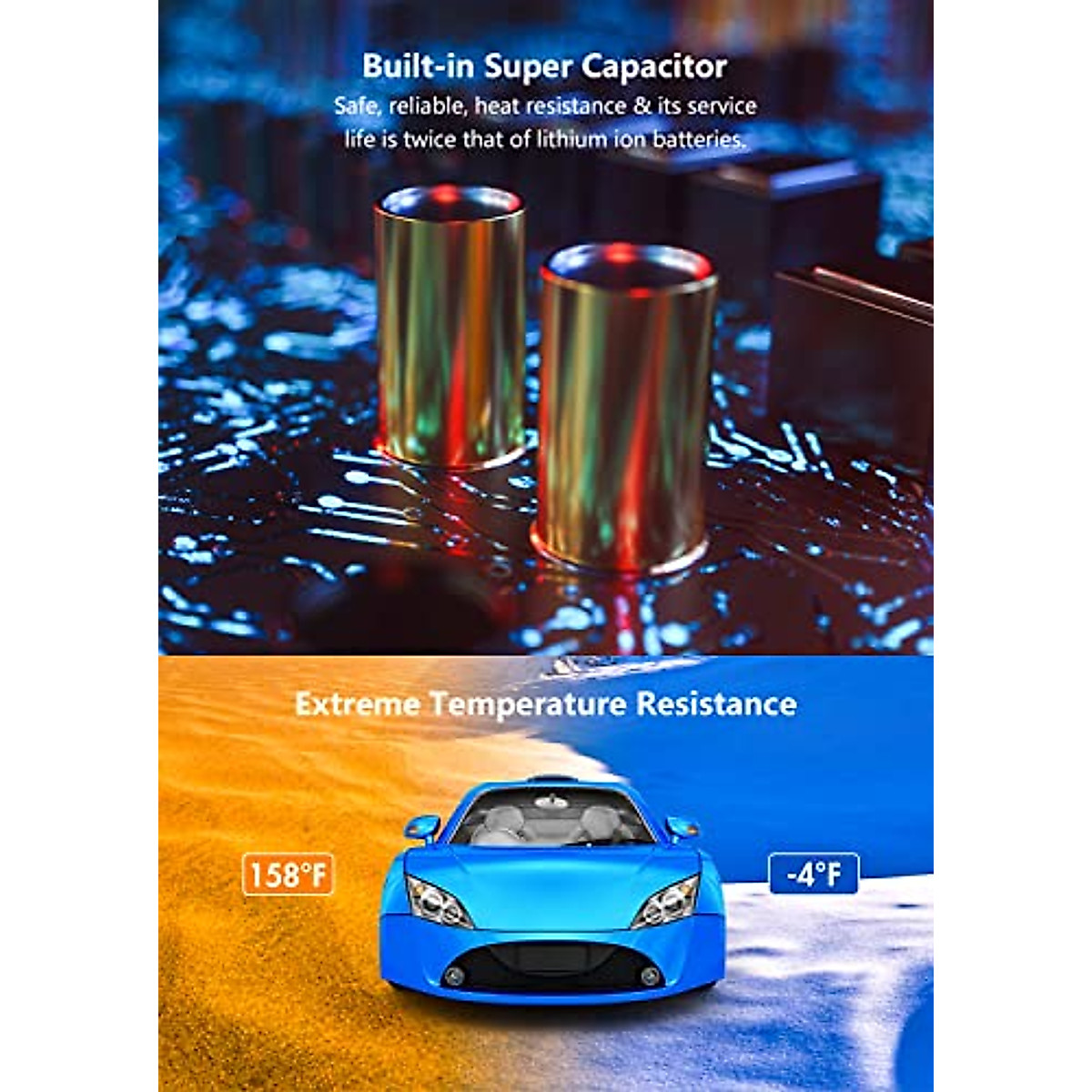 [F7NS+in-Car Rear Camera]-REDTIGER F7NS 4K Dash Cam with Wi-Fi GPS Front and in-Car Rear Camera and Cable