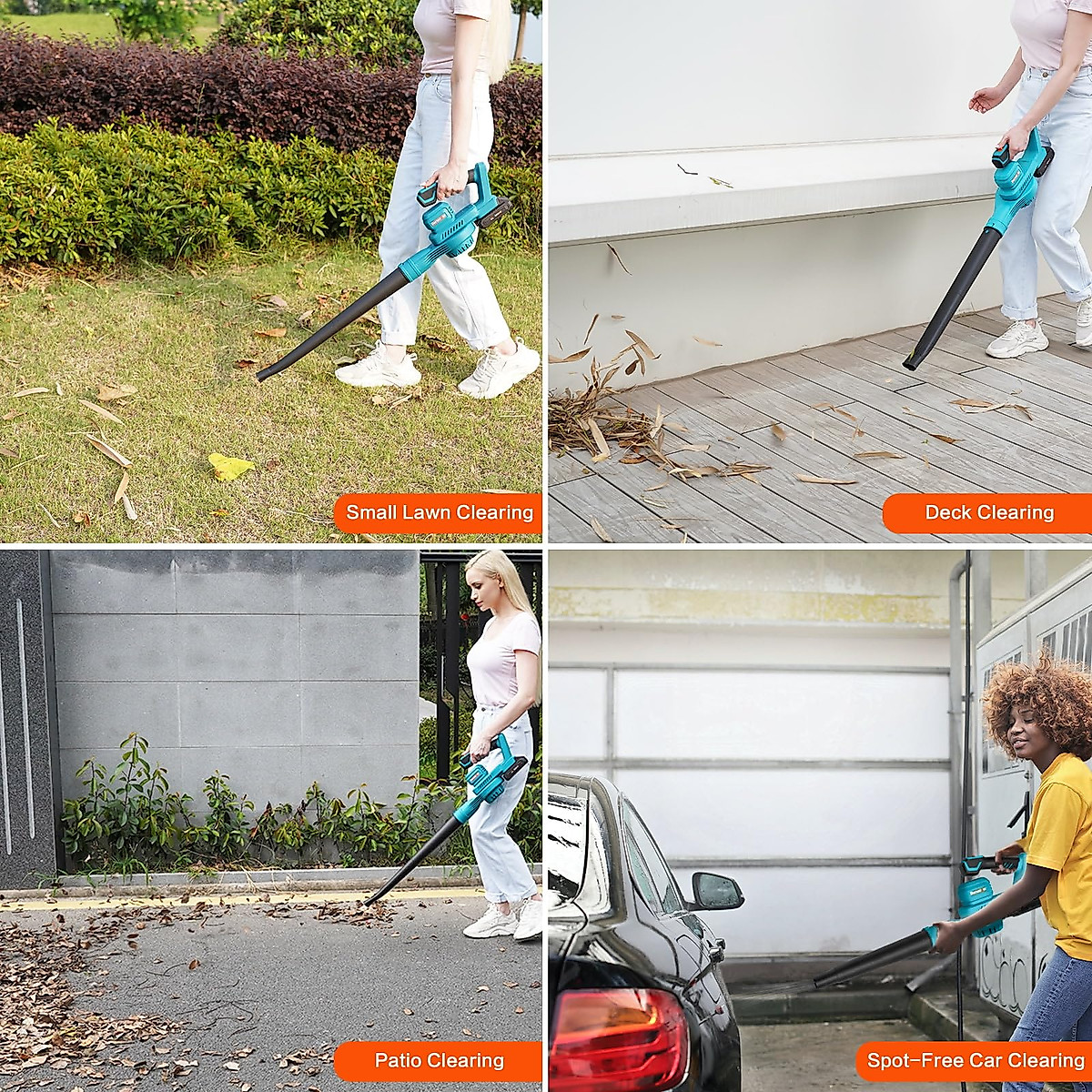 Berserker 20V Lightweight Leaf Blower Cordless 2.0Ah Battery Operated and Fast Charger Included,2 Speeds 150CFM 170MPH Portable Rechargeable Patio Blower for Small Lawn Care,Sidewalk Dust Cleaning