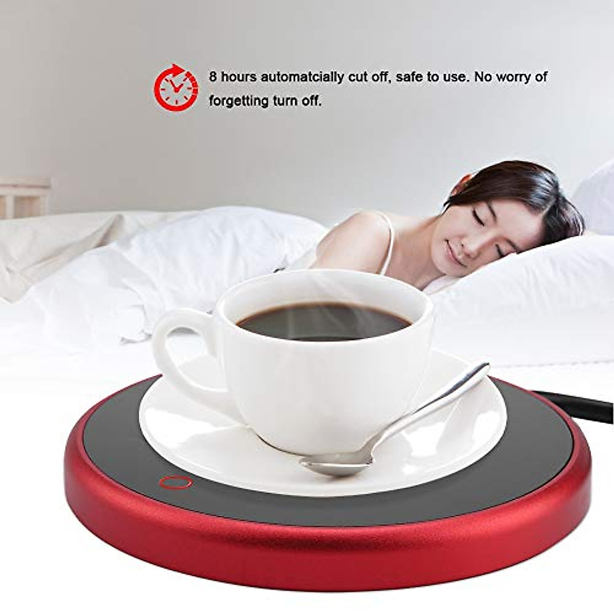 Pasamer Cup Warmer Pad,Electric Cup Warmer Pad Desktop Tea Coffee Milk Mug Heater Coaster Tray 220-240V(01)