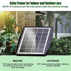 Solar Automatic Drip Irrigation Kit System, JIYANG Solar Powered Auto Easy DIY Watering Device Supported Pots Plants, 6-12 Timing Modes With Anti-Siphoning Device (Expansion Kit/Extra Accessories Kit)