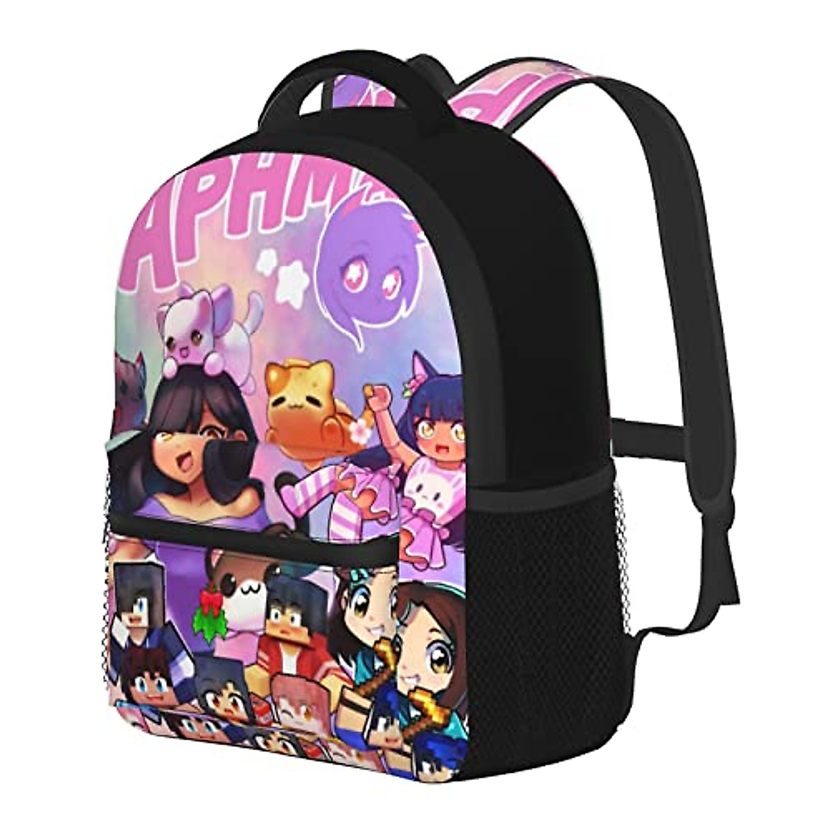 YAOJIAADM Anime Backpack Schoolbag 3D Printed Large Capacity Waterproof Nylon Backpack Adjustable Shoulder Strap Suitable for Travel Picnic Black