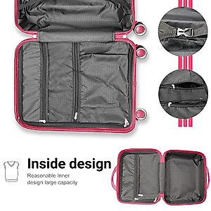 LEAVES KING Luggage 4 Piece Sets, Hard Shell Lightweight Carry on Expandable Suitcase with Spinner Wheels Travel Set for Men Women (14/20/24/28, Peach Pink)