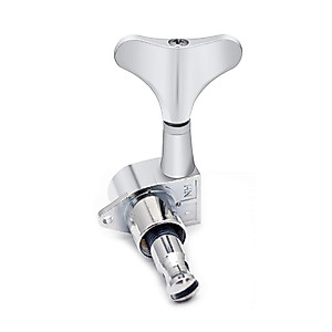 Metallor Guitar Sealed Tuners Tuning Pegs Machine Heads 4 In Line for Right Hand 4 String Bass Guitar Chrome.