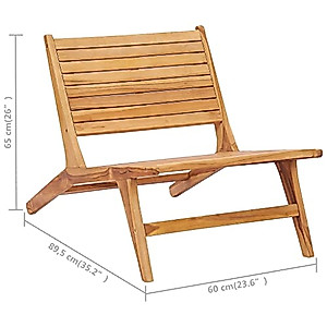 vidaXL Solid Teak Wood Patio Chair Sturdy Durable Weather Resistant Furniture Dining Chair Garden Outdoor Seat Backyard Courtyard Porch Poolside Home