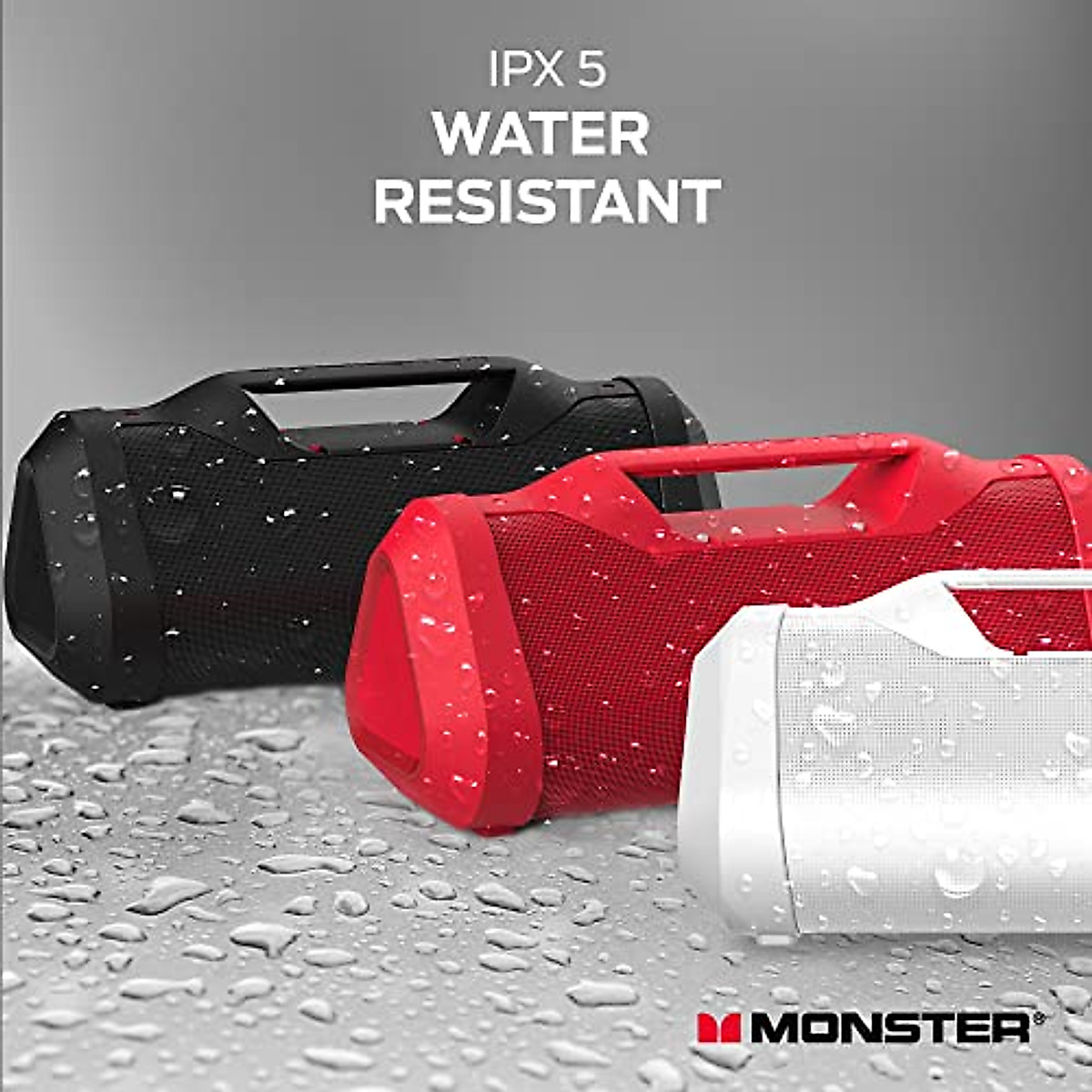 Monster Blaster 3.0 Portable Speaker, 120W Wireless Bluetooth Speaker, IPX5 Rechargeable Waterproof Bluetooth Speaker with USB Charge Out & Aux Input