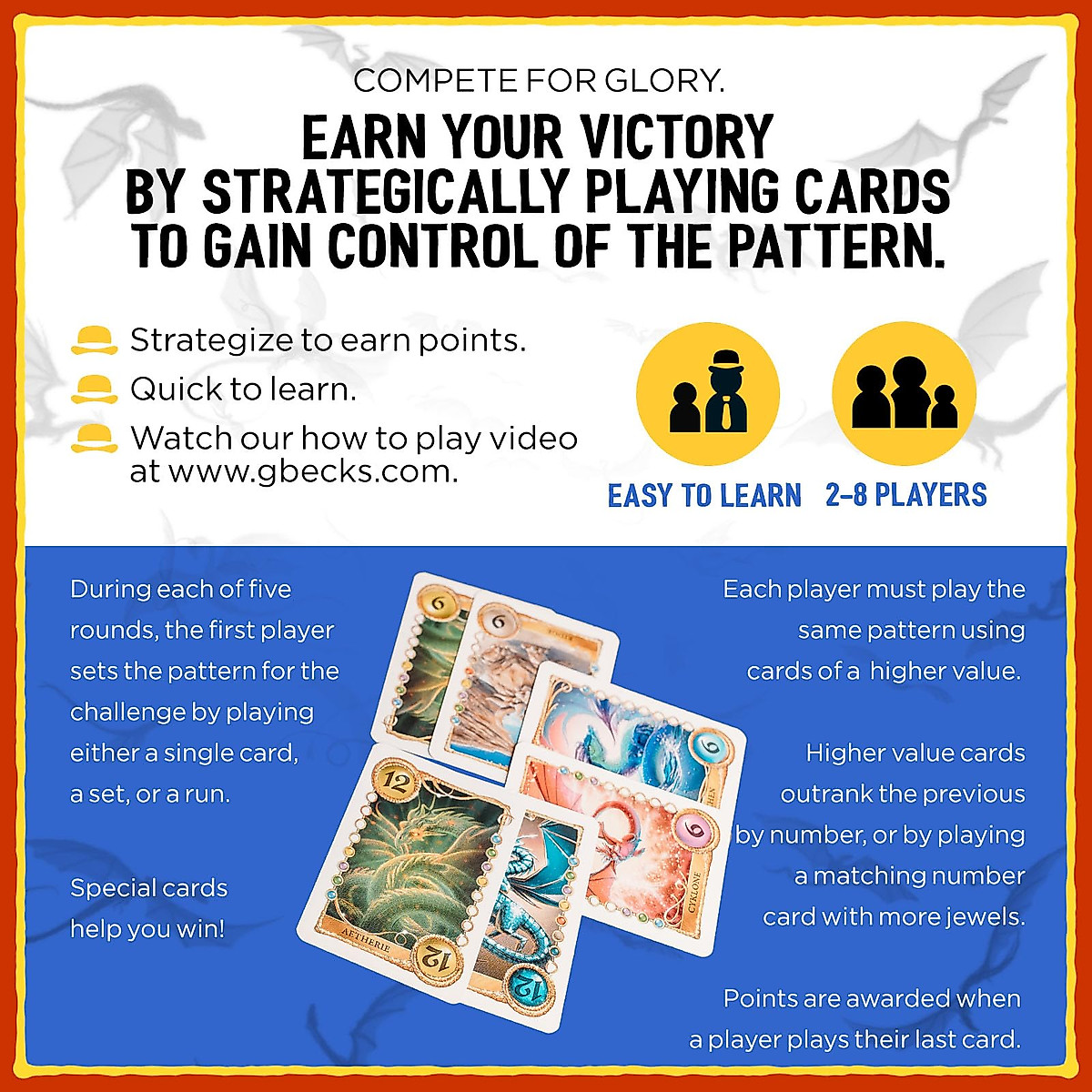 Grandpa Beck's Games Reign of Dragoness Card Game | A Strategic Hand Elimination Card Game | from The Creators of Cover Your Assets & Skull King | 3-8 Players 8+