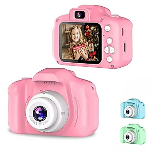 Kids Digital Cameras, Children's Gifts, Camera Digital Toys with 32 GB Memory Card and Reader (Pink)