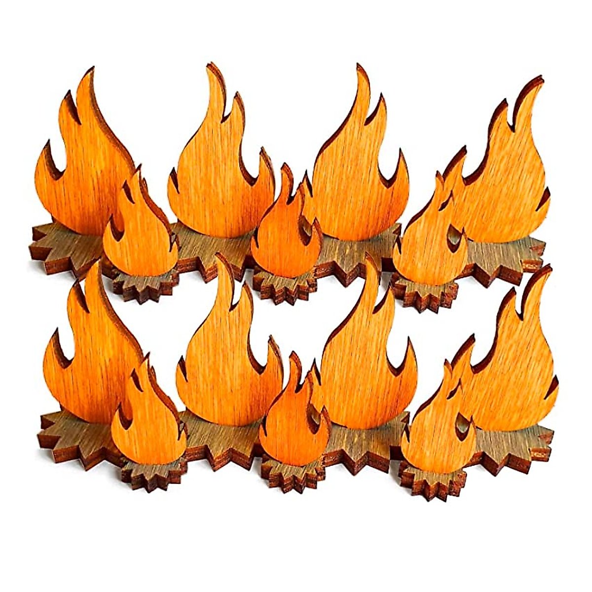 SMONEX 20 Wooden Mini Flame Markers - Spell Effects and Game Markers for Use with Dungeons and Dragons Board Game, Pathfinder, Warhammer, and Other Tabletop RPG – Accessories for D&D