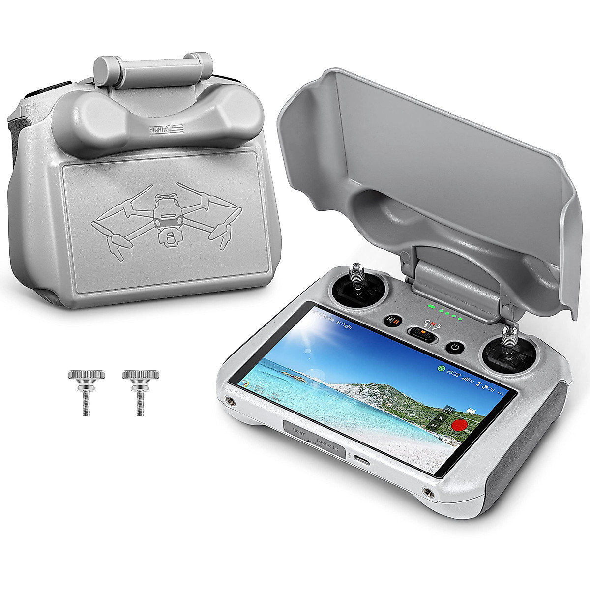 STARTRC Mini 3 2 in 1 Sun Hood, RC Joysticks Protector Sunshade for DJI Mini 3 Pro/Mini 3/Air 2S/Mavic 3 Classic/Mavic 3 Pro RC Remote Controller Full Screen Protection Accessories(Only for RC)
