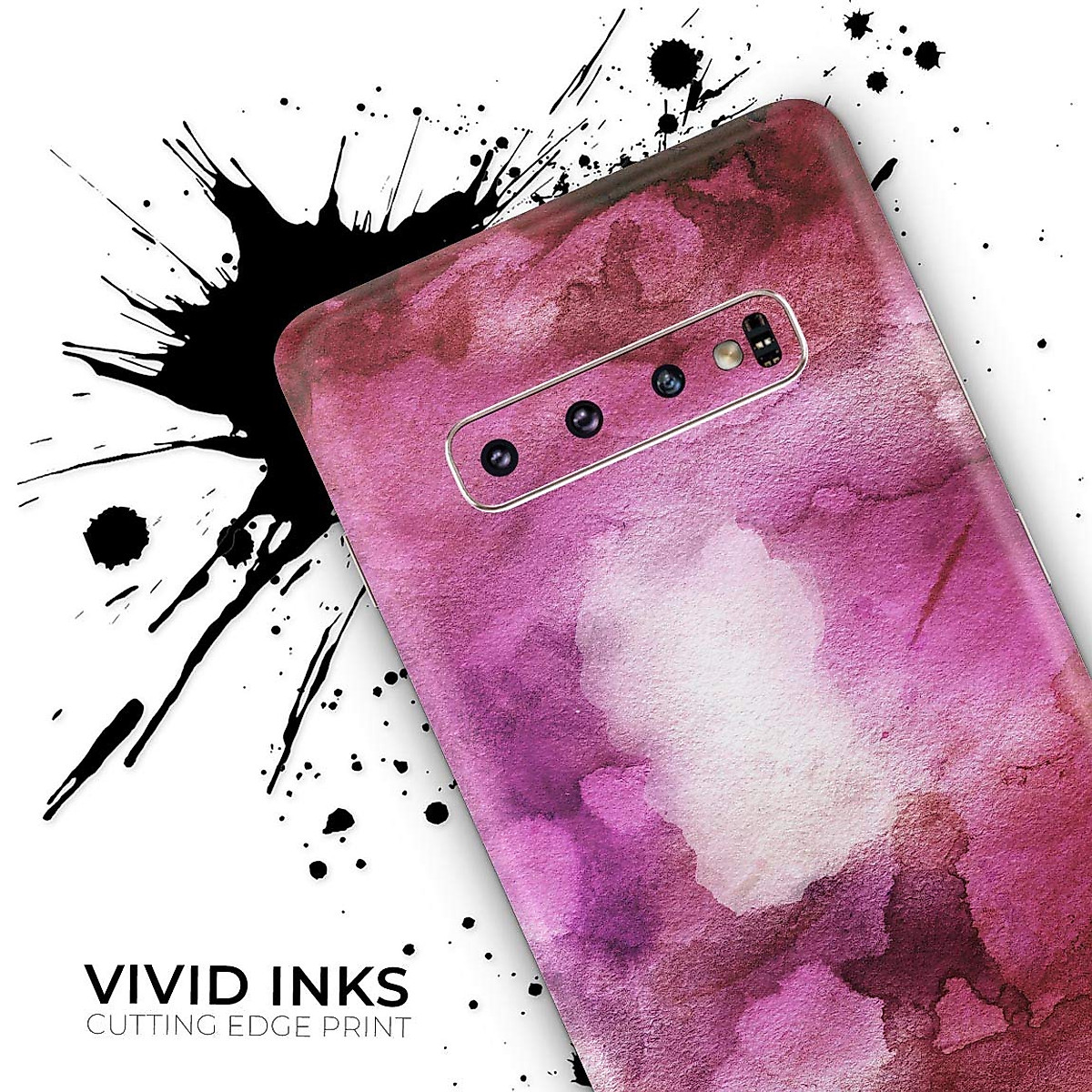 DesignSkinz Pink 72 Absorbed Watercolor Texture Protective Vinyl Decal Wrap Skin Cover Compatible with The Samsung Galaxy S20 (Screen Trim & Back Glass Skin)