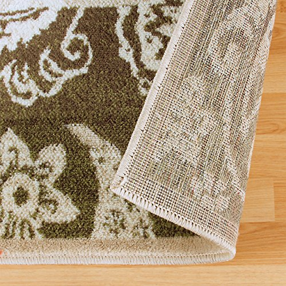 SUPERIOR Mystique Modern Geometric Paisley Polypropylene Indoor Area Rug, 8x10, Beige