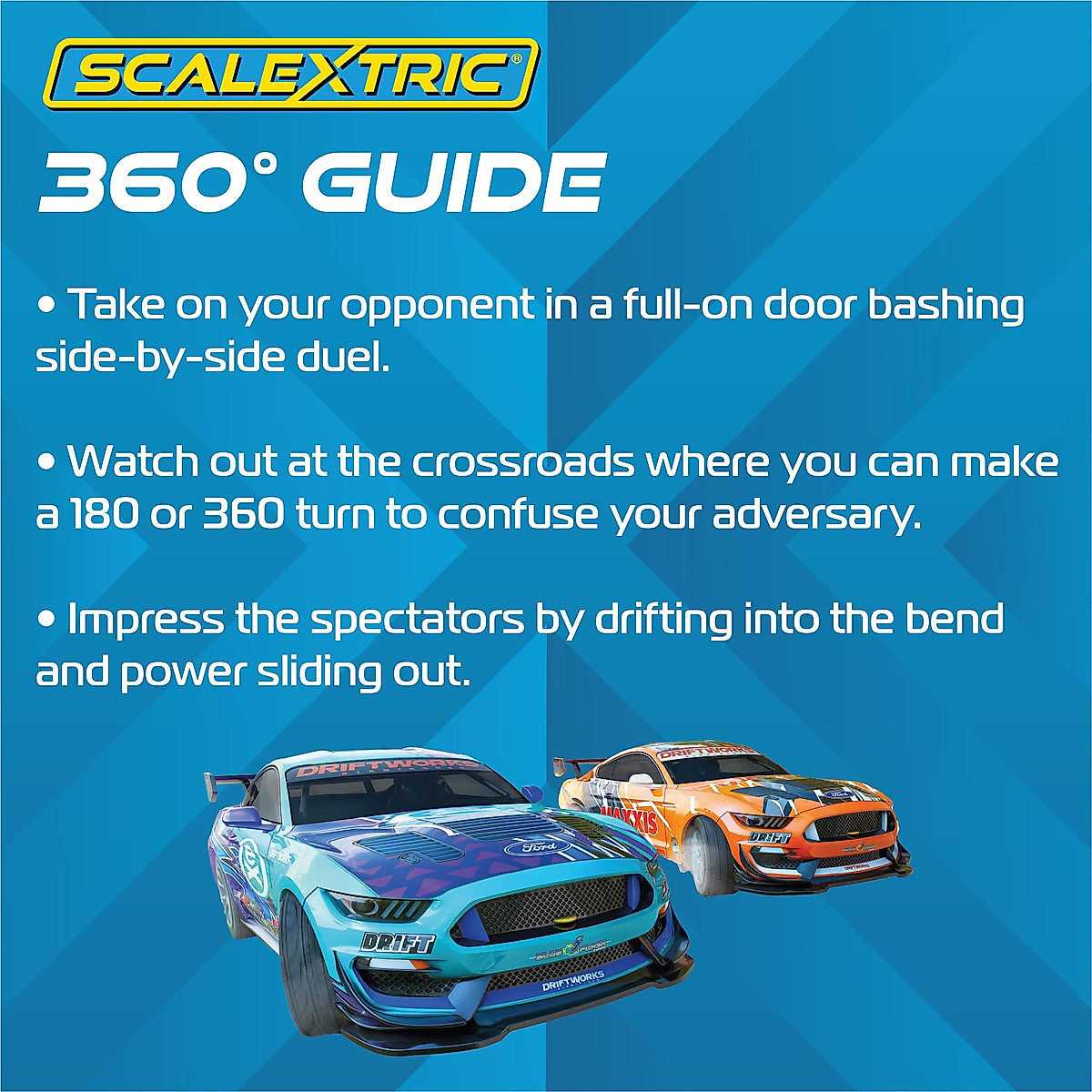 Scalextric C1421M Drift 360 Race Set - Mains Power Slot Car Race Track Sets, 1:32 Scale Set, Electric Racing Toys for Adults or Kids, Racetrack Games, Cars Gifts for Boys or Girls, Age 8+