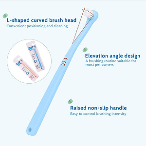 2 Pack Dog Toothbrush Cat Tooth Brush Pet Toothbrush Puppy Toothbrush Mini Head Soft Dog Toothbrush Deep Clean Kit for Puppy, Kitten, Small Dog & Cat, Portable Travel Friendly and Easy to Use