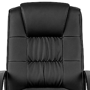 Flash Furniture Biscayne Flash Fundamentals High Back Black LeatherSoft-Padded Task Office Chair with Arms