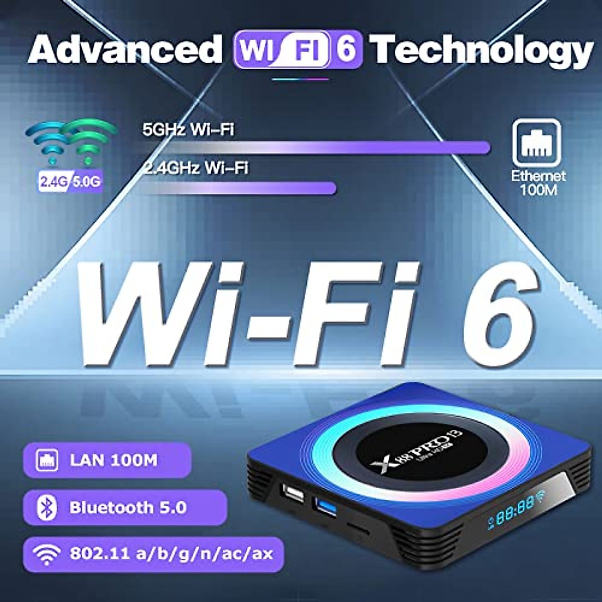 Android TV Box 11.0 Android TV Box 2023 4GB RAM 32GB ROM 4K RK3318 with 2.4G 5G WiFi Bluetooth 4.0 TV Box Android Ethernet LAN USB 3.0 Smart TV Box Android Box