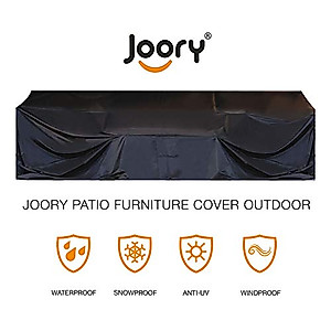 JOORY Large Patio Furniture Outdoor sectional Furniture Covers Waterproof Dust Proof Furniture Lounge Porch Winter Sofa Cover Protector D126”x W63”x H28” - Double Stitched Seam and Waterproof Strips