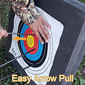 KHAMPA Archery Target for Backyard | 2x2 ft. Deluxe Double Layer Bow Target | includes 2 Paper Targets and Push Pins for Crossbow or Compound Bows