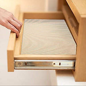 Shelf Liners for Kitchen Cabinets 11 Inch Wide X 20 Ft Non Adhesive Cabinet Drawer Liners Non Slip Clear Waterproof Closet Wire Pantry Shelves Liner Fridge Cupboard Mat for Kitchen Bathroom