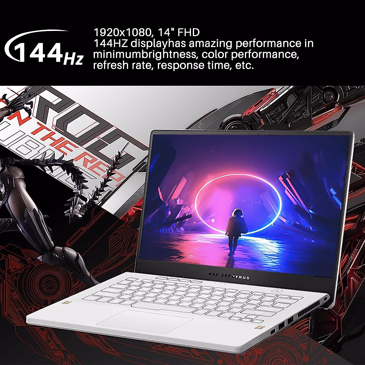 ASUS ROG Zephyrus Gaming Laptop 2023 Newest, 14" FHD 144HZ Display, AMD Ryzen 7 5800HS(Up to 4.4 GHz), NVIDIA GeForce RTX 3060 Graphics, 40GB RAM, 2TB SSD, Bluetooth, Wifi6, Windows 11 Home, White