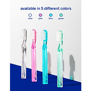 Supersmile New Generation Toothbrush w/ Patented 45° Soft Nylon Bristles - Whitening Tooth Brush w/ Ergonomic Handle Guarantees ADA Recommended Brushing Angle for Adults & Children (Clear)