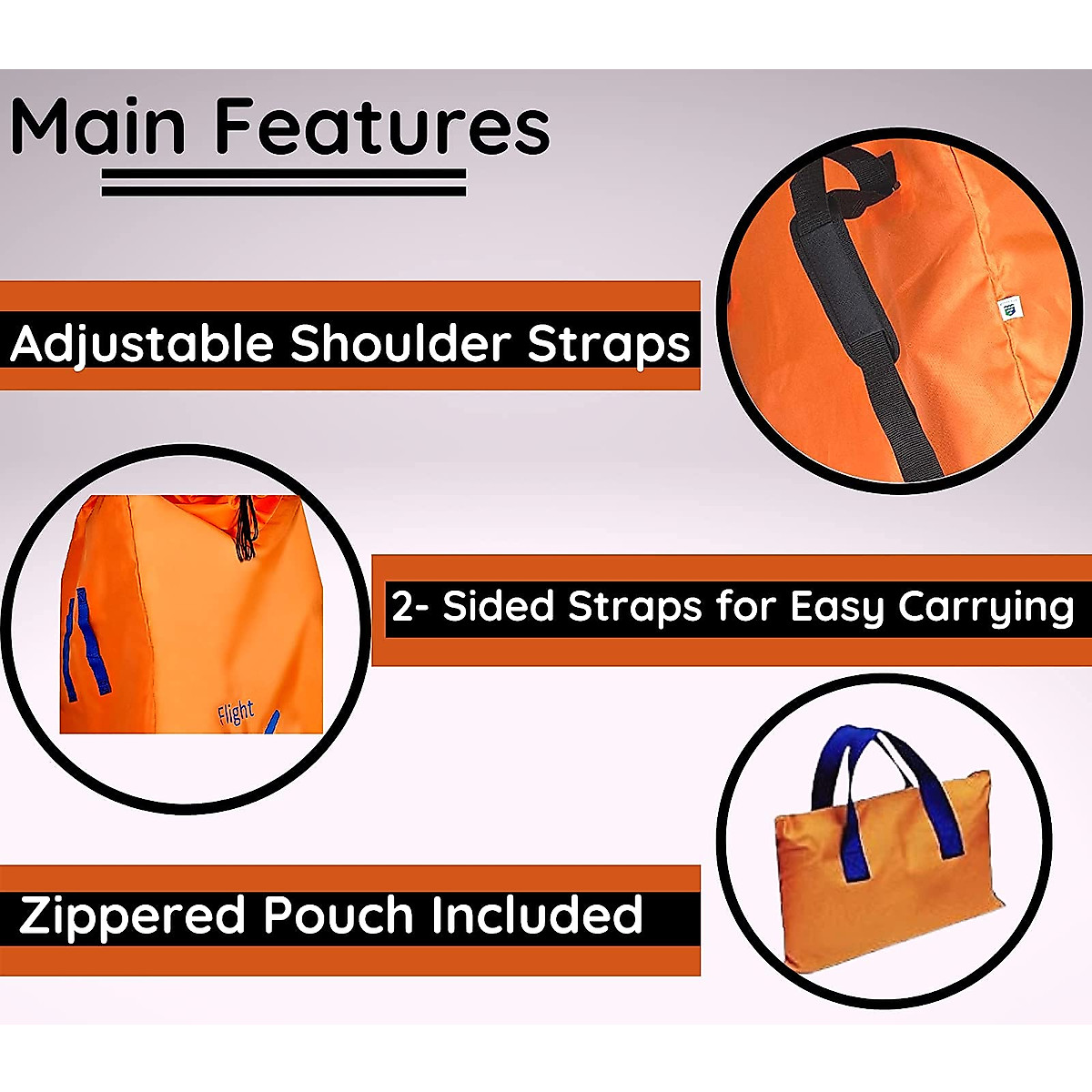 Alnoor USA Gate Check Bag for Single & Double Stroller Travel Bag for Air Plane | Extra Large & Ultra Durable - Includes Padded Shoulder Straps for Comfort & Durability With Pouch – Bonus E-Book