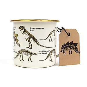Gift Republic Dinosaur Enamel-Mug, 1 Count (Pack of 1), Multi, 500ml