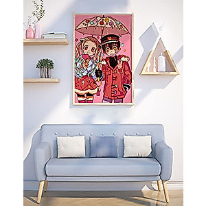 MUTOGLAVA Wall Art Decor Toilet-Bound Hanako-kun Posters, Anime Pictures Canvas Prints for Bedroom Decoration, Painting Aesthetic Photo Decor Livingroom Bathroom-Unframed-16 * 24 Inches (PINK)