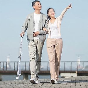 Aluminum Alloy Walking Stick, Foldable, Three-Legged Cane Chairs for Adults, Portable, Bow Grip, Anti-Slip, Lightweight, for Disabled, Elderly