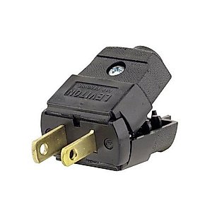 Leviton 101-EP 15 Amp, 125 Volt, Residential Grade, Polarized, Non-Grounding Plug, Black - 10 Pack