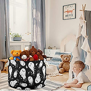 visesunny Collapsible Large Capacity Basket Ghost Cartoon Character Clothes Toy Storage Hamper with Durable Cotton Handles Home Organizer Solution for Bathroom, Bedroom, Nursery, Laundry,Closet