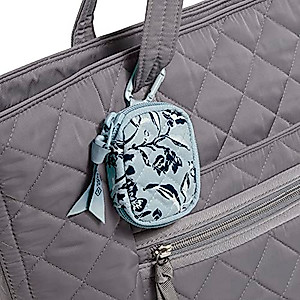 Vera Bradley Women's Cotton Bag Charm for Airpods, Perennials Gray - Recycled Cotton, One Size