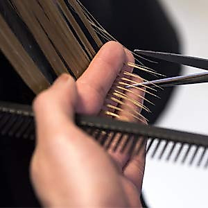 Hair Cutting Scissors Shears Set, ekuci Professional Home Haircutting Scissors Thinning Shears Kit with Free Comb and Storage Bag for Men Women Home Salon Barber Cut Kit (Silver)